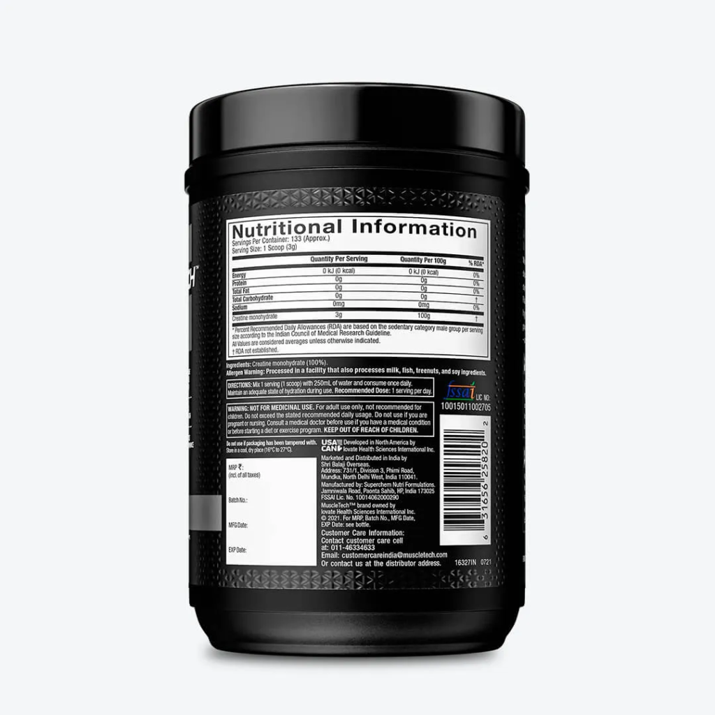 Muscletech Platinum 100 % Creatina Monohidratada Micronizada 400 gramos ...
