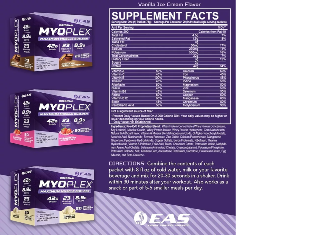 EAS Myoplex Maximum Muscle Builder 20 Packets – Chutamax